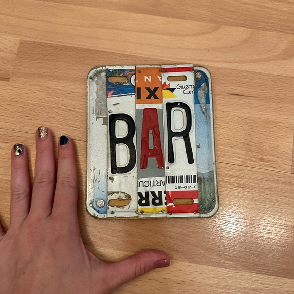 Art | Bar Sign Made From Reclaimed License Plates | Poshmark